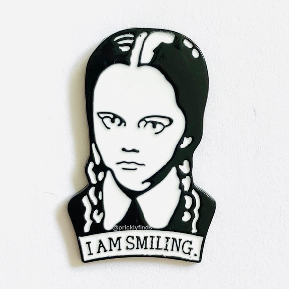 pricklyfinds | Jewelry | 42 Wednesday Addams I Am Smiling Enamel Pin ...